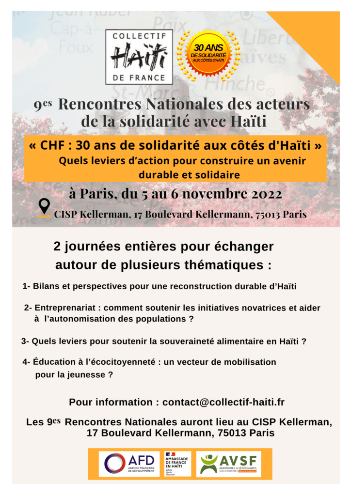 9es Rencontres Nationales des acteurs de la solidarité avec Haïti ...